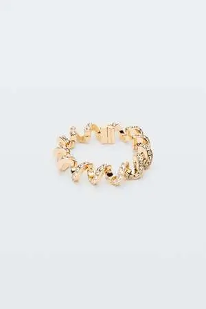 Alexander Wang Crystal Coil Bracelet - Shiny Gold