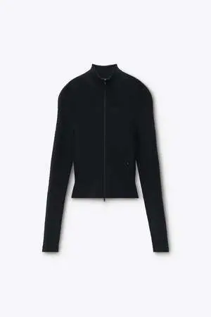 Alexander Wang Debossed Logo Fitted Jacket - Black