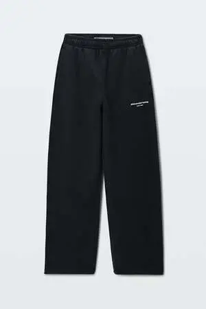 Alexander Wang Logo Print Mid-rise Oversized Sweatpant - Washed Black