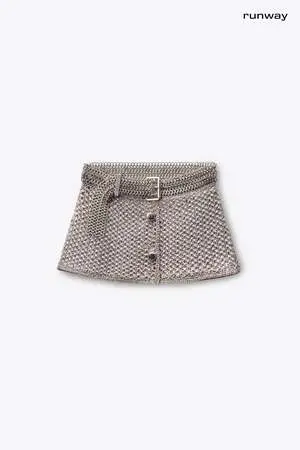 Alexander Wang Crochet Tweed Mini Skirt - Silver