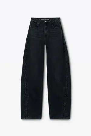 Alexander Wang Logo Embossed Ballon Jogger Pant In Cotton - Grey Aged