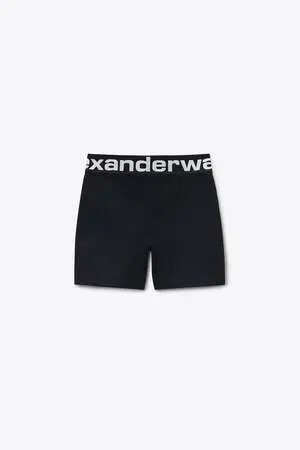 Alexander Wang Logo Elastic Bike Short - Black