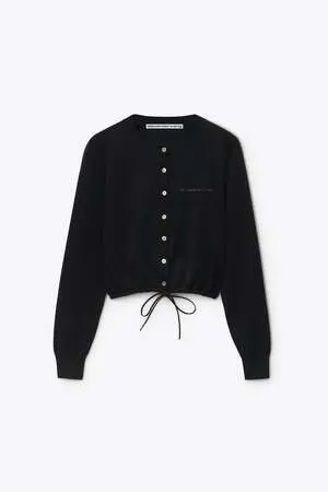Alexander Wang Drawstring Hem Cardigan - Black