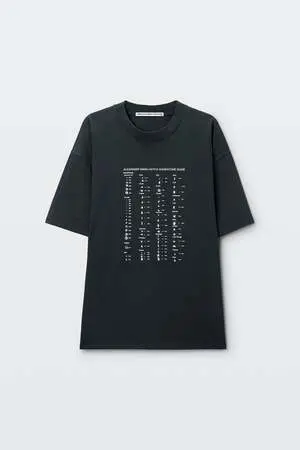 Alexander Wang Crystal Hotfix Graphic Tee - Washed Black