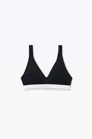 Alexander Wang V-neck Bralette In Ribbed Jersey - Black