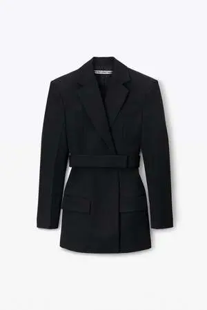 Alexander Wang Logo Belted Blazer Dress - Black