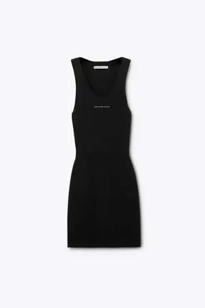 Alexander Wang Jacquard Logo Racer Mini Dress - Black