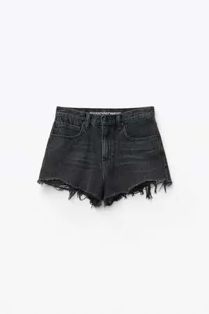 Alexander Wang Bite Short In Grey Aged Denim - 015