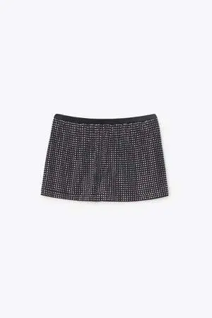 Alexander Wang Crystal Hotfix Mid-rise Mini Skort - Black