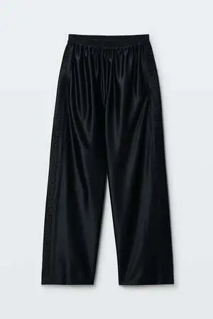 Alexander Wang Emboss Logo Panel Mid-rise Track Pant - Black