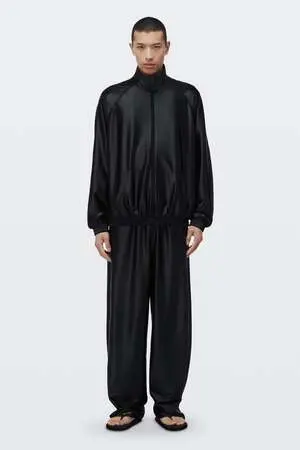 Alexander Wang Emboss Logo Panel Mid-rise Track Pant - Black