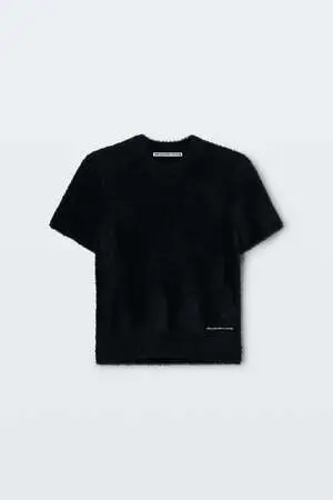 Alexander Wang Textured Chenille Crewneck Pullover - Black