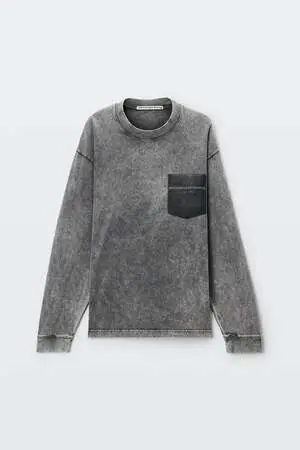 Alexander Wang Shadow Pocket Tee - Washed Grey