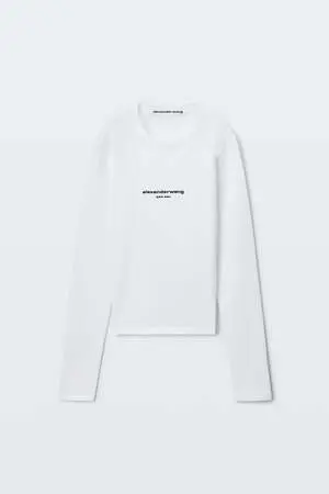 Alexander Wang Logo Print Fitted Tee - White