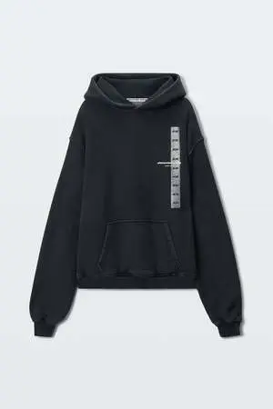 Alexander Wang Hoodie W/ Flasher Graphic - Washed Black