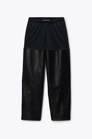Alexander Wang Panel Sweatpant In Leather Relaxed - Black