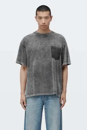 Alexander Wang Shadow Pocket Short Sleeve Tee - Washed Grey
