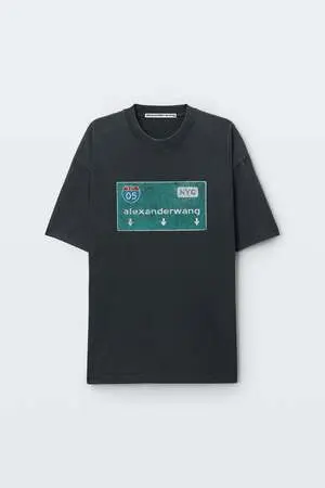 Alexander Wang Street Sign Graphic Tee - Washed Black