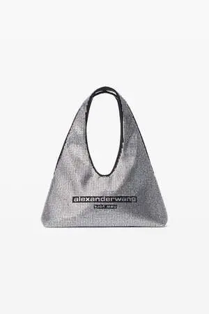 Alexander Wang Pike Mini Hobo W/ Crossbody Strap Black/silver
