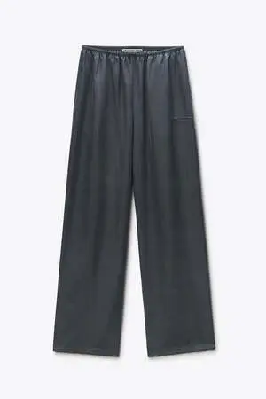Alexander Wang Mid-rise Trackpant In Silk - Thunder Grey