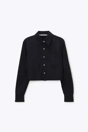 Alexander Wang Cropped Button-down Shirt - Black