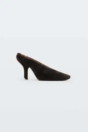Alexander Wang Natasha 105mm Faux Fur Pump - Brown