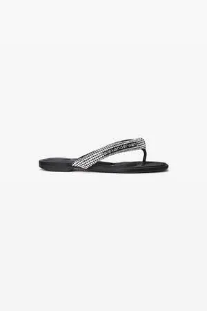 Alexander Wang Jenna Tubular Flat Thong Sandal - Black