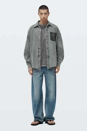 Alexander Wang Shadow Pocket Button Down Shirt - Washed Grey