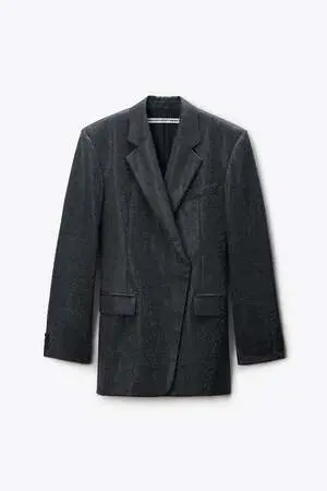 Alexander Wang Crystal Hotfix Blazer Dress - Grey