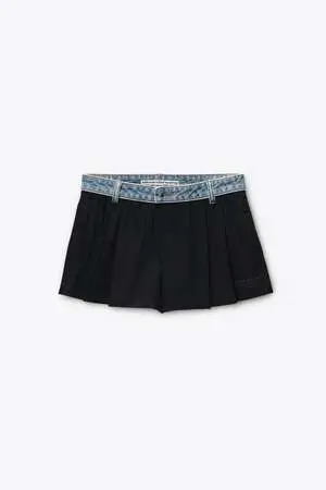 Alexander Wang Denim Waistband Mid-rise Short - Black
