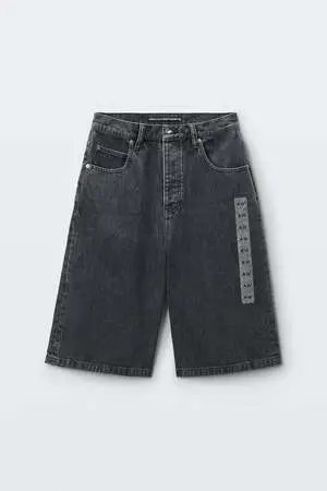 Alexander Wang Low Rise Board Short W/ Flasher Graphic - Deep Washed Grey