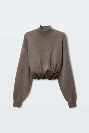 Alexander Wang Faux Fur Trim Turtleneck - Charcoal