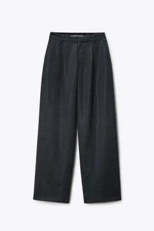 Alexander Wang Crystal Hotfix Wool Mohair Tailored Pant - Grey