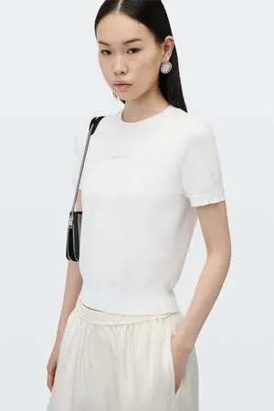 Alexander Wang Ss Crewneck W/ Hotfix Logo - Soft White