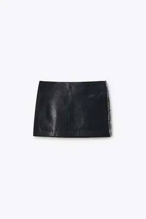 Alexander Wang Low-rise Miniskirt Leather - Black
