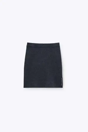 Alexander Wang Mini Skirt With Knit Logo Patch - Charcoal