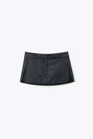 Alexander Wang Crystal Hotfix Wool Mohair Skirt - Grey
