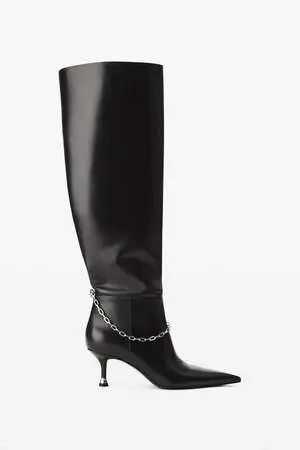 Alexander Wang Akila Slouch Boot In Leather 65mm - Black