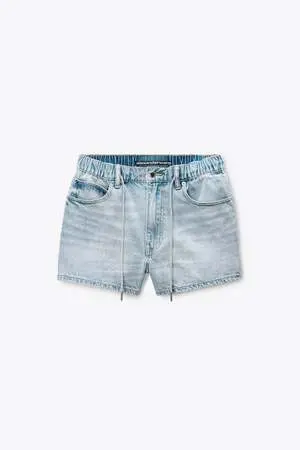 Alexander Wang Crystal Hotfix Drawcord Short - Light Bleach