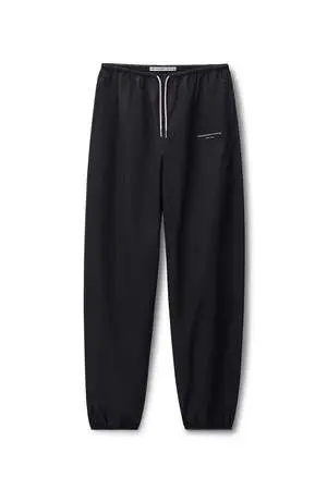 Alexander Wang Mid-rise Track Pant W/ Rhinestone Drawcord - Black