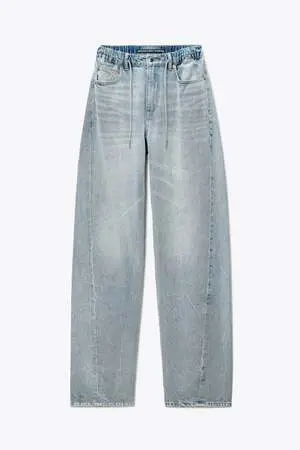 Alexander Wang Balloon Crystal Hotfix Drawcord Jogger - Light Bleach