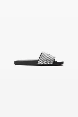 Alexander Wang Aw Hotfix Pool Slide - Black/silver