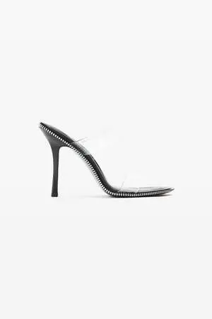 Alexander Wang Nova 105mm Zipper Double Strap Sandal - Black