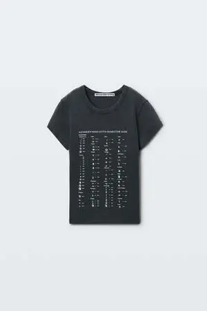 Alexander Wang Fitted Ss Tee W/ Hotfix Card Graphic - Washed Black