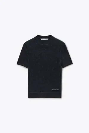 Alexander Wang Ss Crewneck Tee W/ Knit Logo Label Charcoal