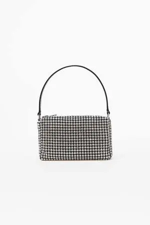 Alexander Wang Heiress Pouch In Crystal Hotfix Mesh - White