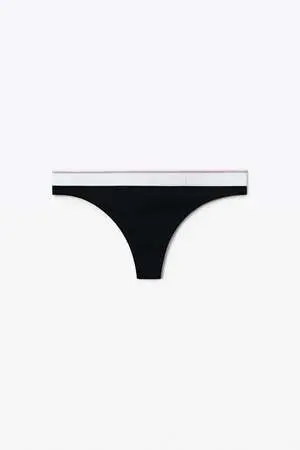 Alexander Wang Classic Thong In Ribbed Jersey - Black