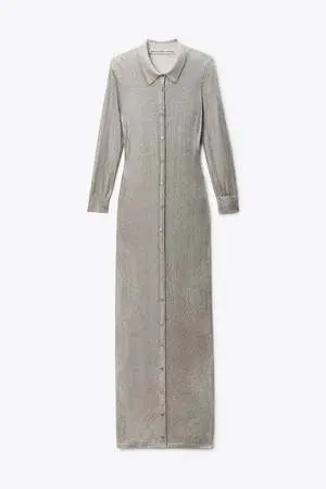 Alexander Wang Crystal Hotfix Polo Maxi Dress - Champagne