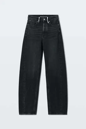 Alexander Wang Float Mid Rise Relaxed Jean W/ Crystal Beltloops - Grey Aged