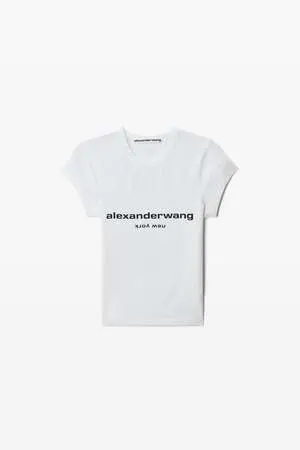 Alexander Wang Logo Baby Tee W/ Hotfix - White